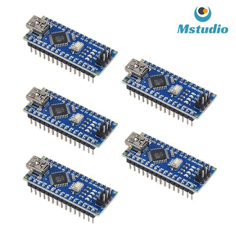 5 шт Плата Arduino Nano V30 Mini Usb Atmega328p Ch340запаянная гребенка Совместимость с