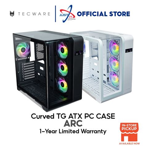 Tecware ARC ARGB Curved TG ATX PC Case Black White Shopee Malaysia