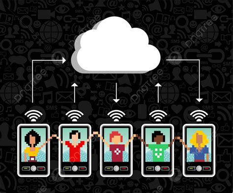 Cloud Computing Cell Phone Background Approval Teamwork Global Vector Approval Teamwork