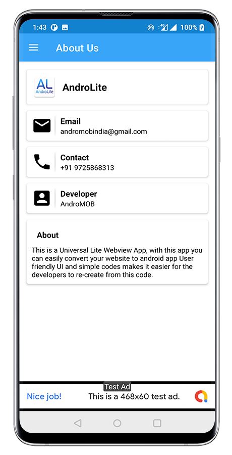 Androlite Easy Configurable Android Webview App Template By Andromob