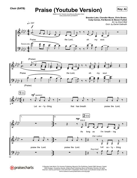 Praise Choir Sheet Music Pdf Elevation Worship Elevation Choir