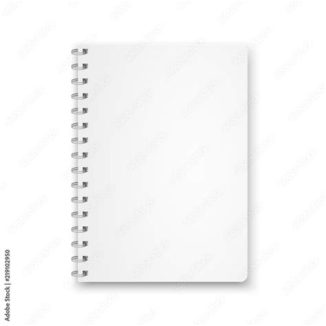 Mock Up Blank Notebook With Metal Spiral Template Isolated On White
