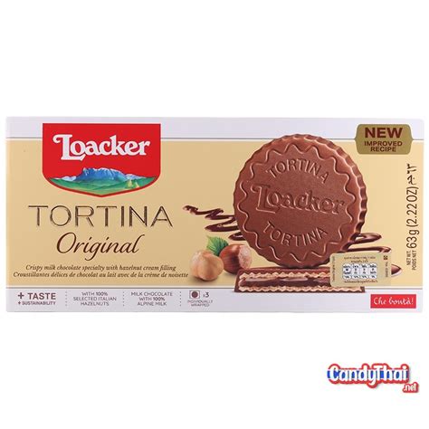Loacker Tortina Original Milk Chocolate With Hazelnut Cream Filled Wafer 63g Candy Thai