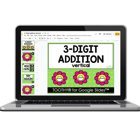 Digital Toothy Math 3rd Grade 3 Digit Addition Vertical Lucky Little Learners