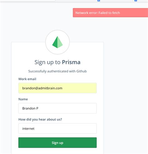 Trouble Creating Account In Prisma Cloud W Github Auth Issue Prisma Prisma GitHub