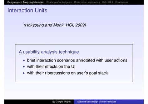 action driven design of user interfaces