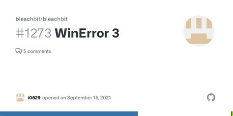 Winerror 3 · Issue 1273 · Bleachbitbleachbit · Github