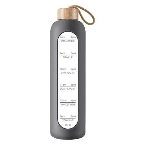 Бутилка за вода Darklove Със скала за време Силиконов защитен калъф Ергономична Без Bpa