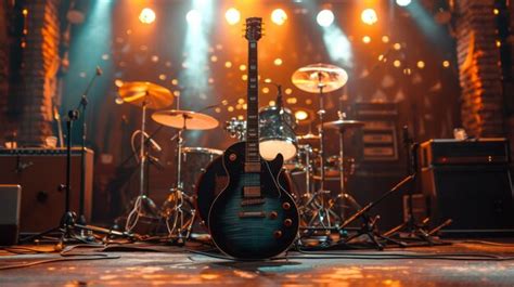 Premium Ai Image A Rock Concerts Stage Setup Featuring Electric
