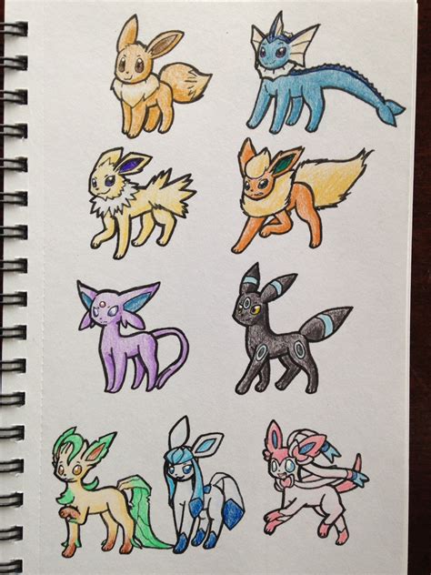 How To Draw All Eevee Evolutions