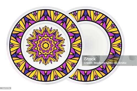 두 개의 라운드 만다라와 프레임의 집합입니다 색칠 하기 책 인사말 카드 초대장 문신 안티 스트레스 치료 패턴입니다 벡터 일러스트 꽃 식물에 대한 스톡 벡터 아트 및 기타