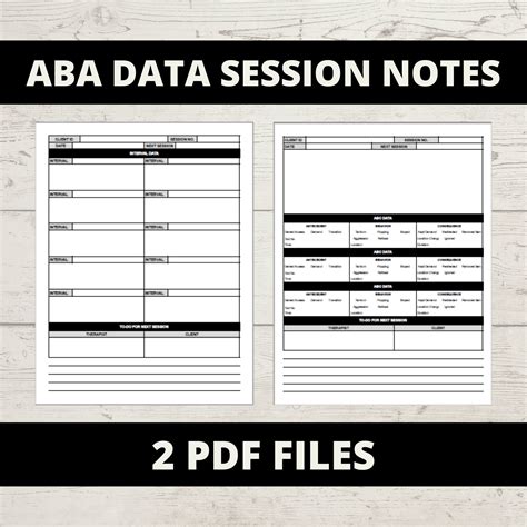 ABA Data Sheets ABA Digital Download ABC Data Interval Etsy Data Sheets Data Aba