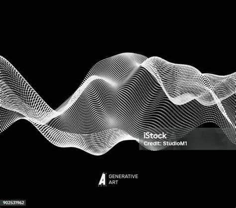 포스터 책 표지 전단지 배너에 대 한 물결 모양 배경 동적 효과입니다 3차원 형태에 대한 스톡 벡터 아트 및 기타 이미지 3차원 형태 가리기 검은색 Istock