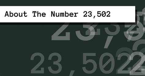 About The Number 23502