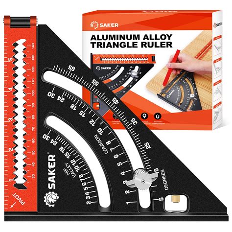 Saker Aluminum Alloy Triangle Ruler Square Measuring Folding Triangle Ruler Desertcart India