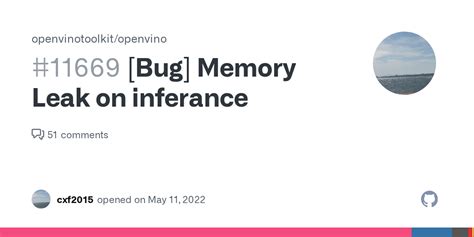 Bug Memory Leak On Inferance · Issue 11669 · Openvinotoolkit