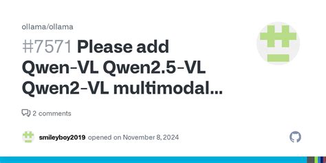 Please Add Qwen Vl Qwen25 Vl Qwen2 Vl Multimodal Large Model · Issue 7571 · Ollamaollama · Github