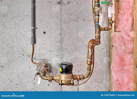 Home Water Supply Line And Shut Off Valves Stock Image Image Of