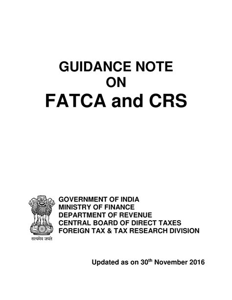 Guidance Note On Fatca Crs Guidance Note On Fatca And Crs Government