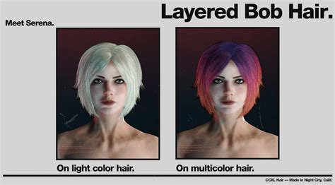 Serena Layered Bob Ccxl Hair V1 Cyberpunk 2077 Mod