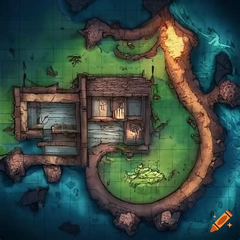 Detailed Dnd Battle Map With A House And Winding Path On Craiyon