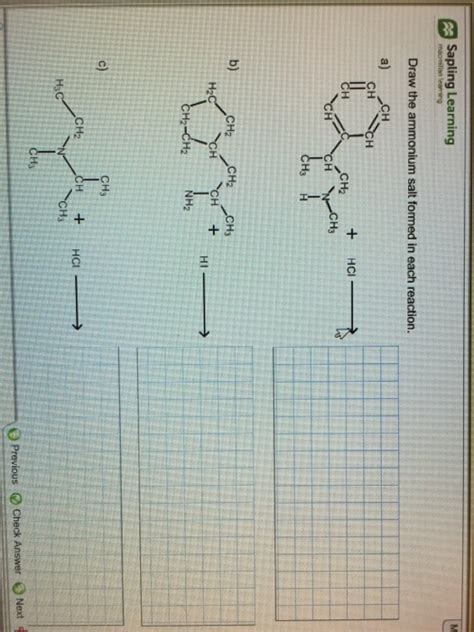Solved Sapling Learning Draw The Ammonium Salt Formed In