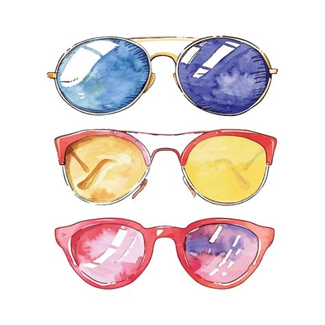 Premium Vector Set Of Summer Sun Glasses Isolated