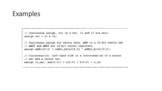 Lecture Verilog HDL From High Level Algorithmic Designs To Detailed Gate Level Structures PPT