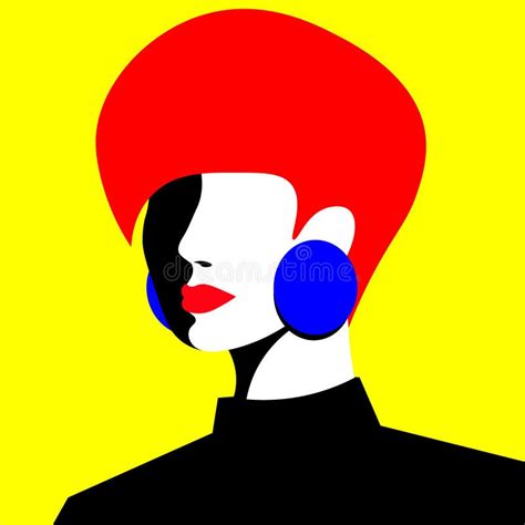 Black Short Hair Style Sexy Female Model Stock Illustrations 300