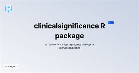 Clinicalsignificance R Package Documentation R Packages
