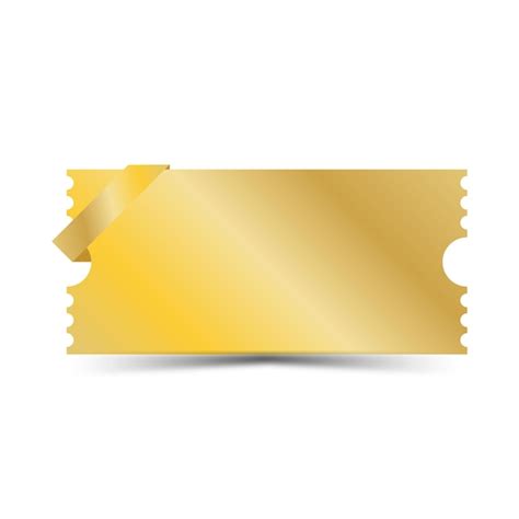 Premium Vector Golden Ticket Blank Template Vector Illustration