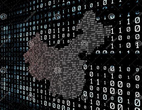 Binary Digital Array Big Data Transmission And Map Of China