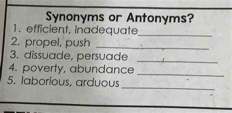 Resueltosynonyms Or Antonyms 1 Efficient Inadequate 2 Propel