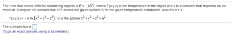 solved the heat flow vector field for conducting objects is