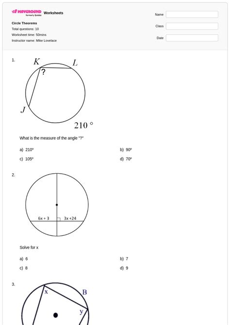 50 Circle Theorems Worksheets On Wayground Free And Printable