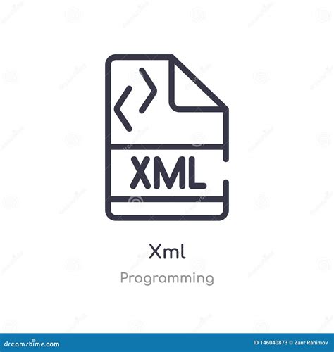 Xml Outline Icon Isolated Line Vector Illustration From Programming