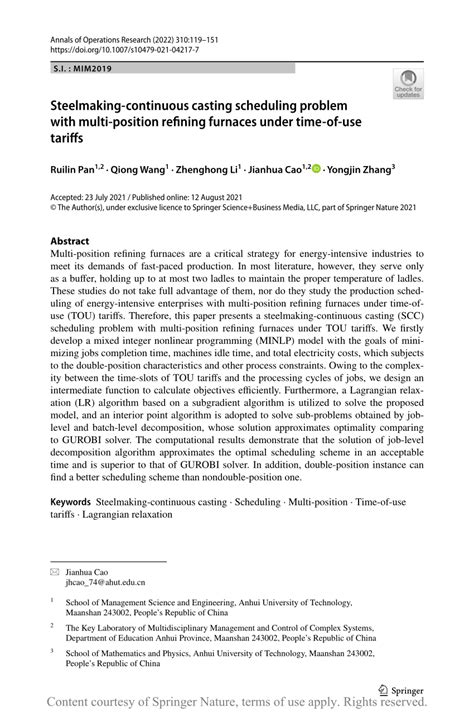 Steelmaking Continuous Casting Scheduling Problem With Multi Position Refining Furnaces Under