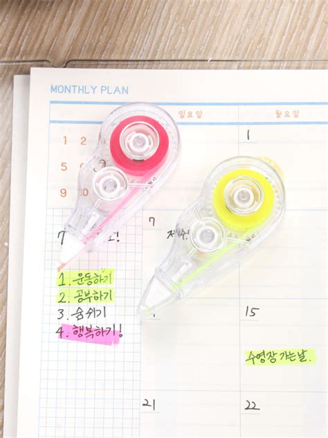 다이소 캡식 형광 테이프 5 Mm X 5 M 2개입 위시버킷