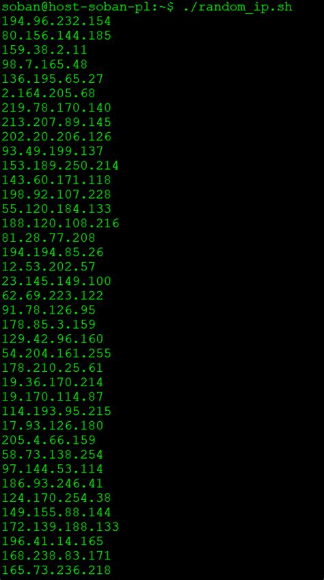 Random Generator IP Adress In Bash Soban
