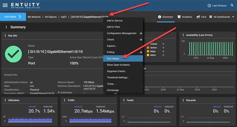 how do i check port status entuity