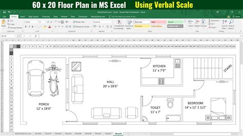 How To Create A 60 X 20 Floor Plan In Microsoft Excel Using Verbal