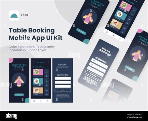 Table Booking Mobile App Ui Kit Including Sign Up Food Menu