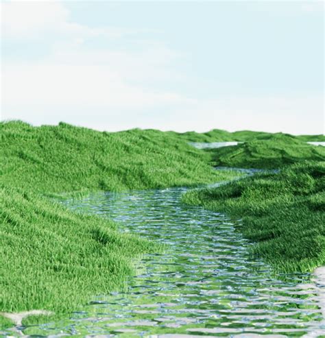 电商草地场景 Blender布的