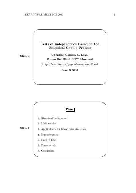 Pdf Test Of Independence And Randomness Based On The Empirical Copula
