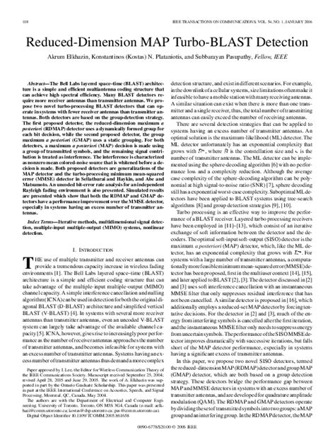 pdf reduced dimension map turbo blast detection akrum elkhazin