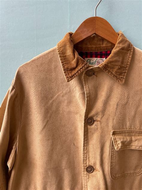 1950s Heavy Canvas Hunting Jacket Corduroy Collar Boardwalk Vintage