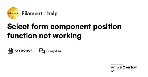 Select Form Component Position Function Not Working Filament
