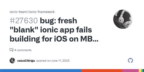 Bug Fresh Blank Ionic App Fails Building For Ios On Mbp M2pro · Issue 27630 · Ionic Team
