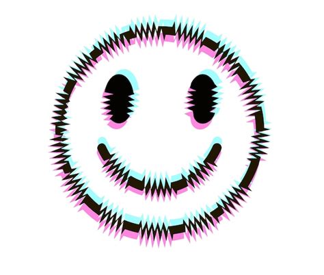 premium vector smile face abstract neon glitch modern distorted
