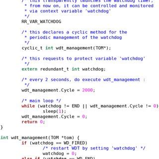Excerpt From The Code Of The WDT Download Scientific Diagram